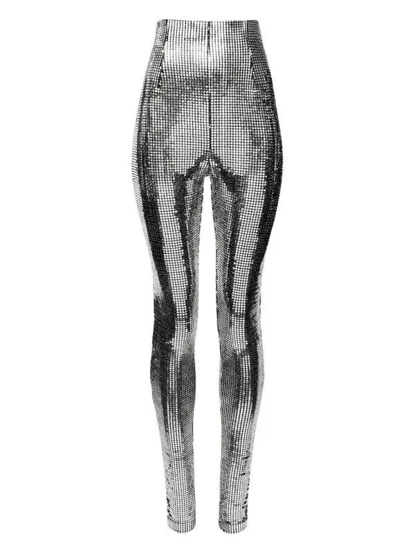 MAISON MARGIELA Sequinned Tailored Trousers - Silver