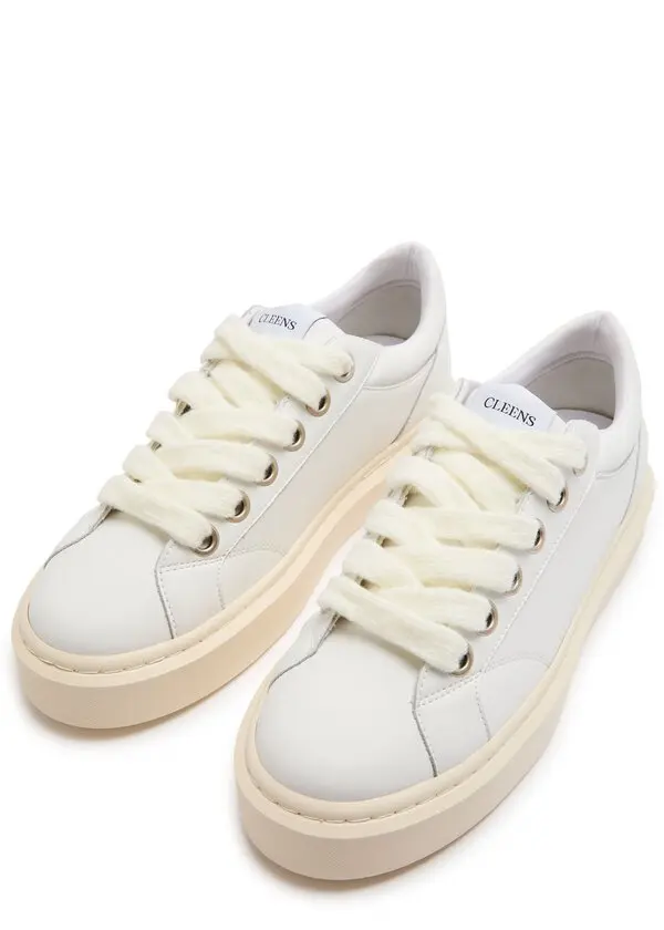 CLEENS Ace Chunky-lace Leather Sneakers - White