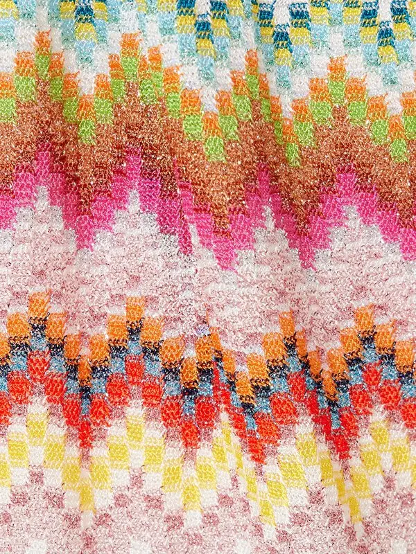Missoni Cropped Metallic Zigzag Crochet Halterneck Top - Multi