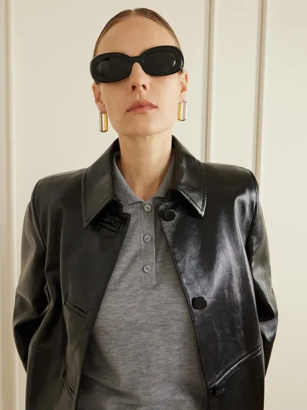 Oliver Spencer Khaite Oval-frame Sunglasses - Black