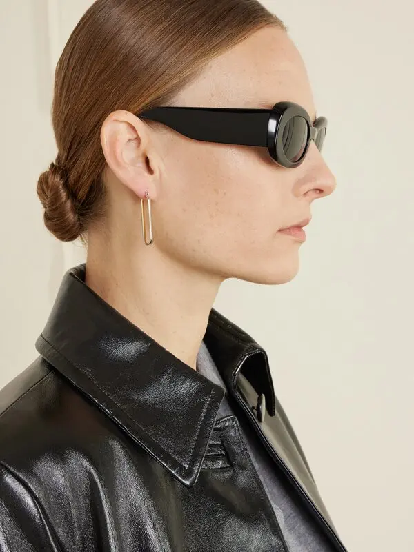 Oliver Spencer Khaite Oval-frame Sunglasses - Black