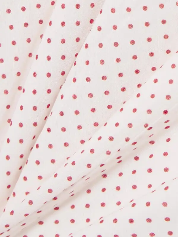 Posse Marlowe Ruffled Polka-dot Cotton-voile Midi Dress - Neutrals
