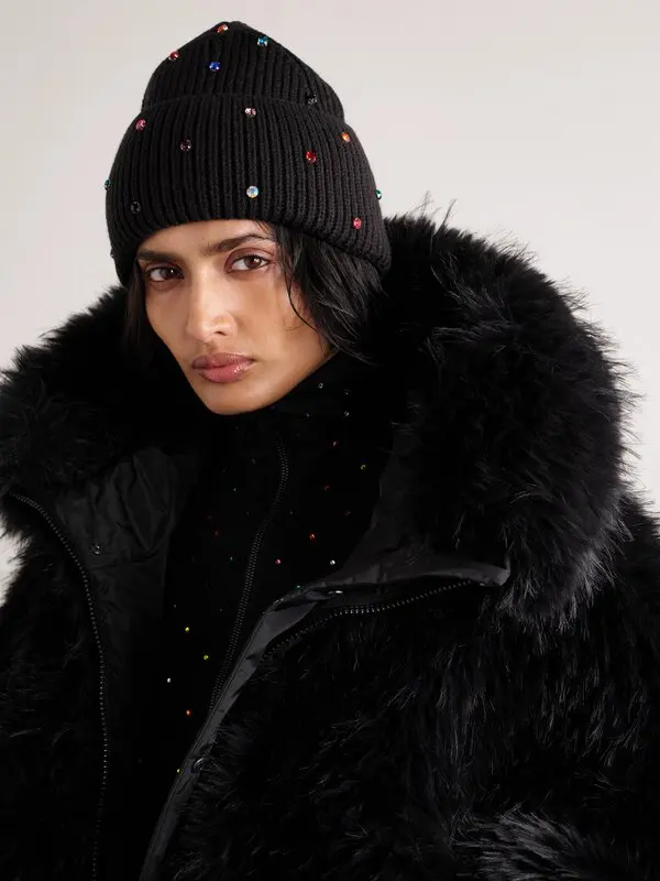 Goldbergh Dream Crystal-embellished Ribbed-knit Beanie