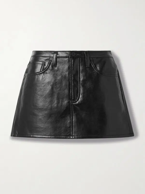 AGOLDE Keira Recycled Leather-blend Mini Skirt