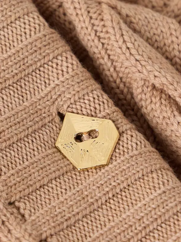 VIOLANTE NESSI Tracey Belted Cable-knit Wool Cardigan