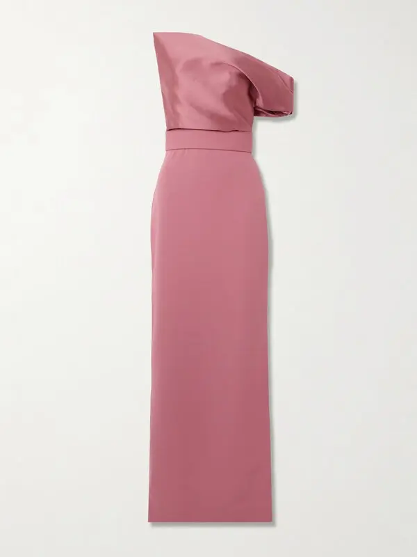 Solace London Magda Off-the-shoulder Belted Gown - Pink