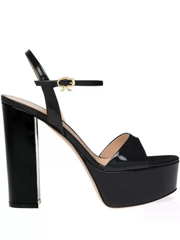 GIANVITO ROSSI Calf Leather Platform Heeled Sandals