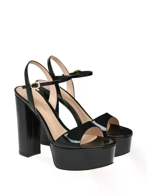 GIANVITO ROSSI Calf Leather Platform Heeled Sandals