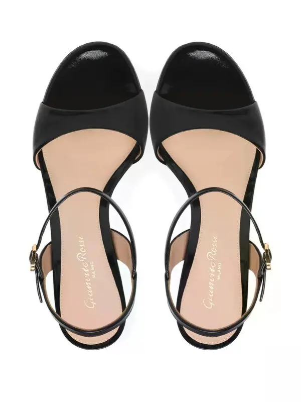 GIANVITO ROSSI Calf Leather Platform Heeled Sandals