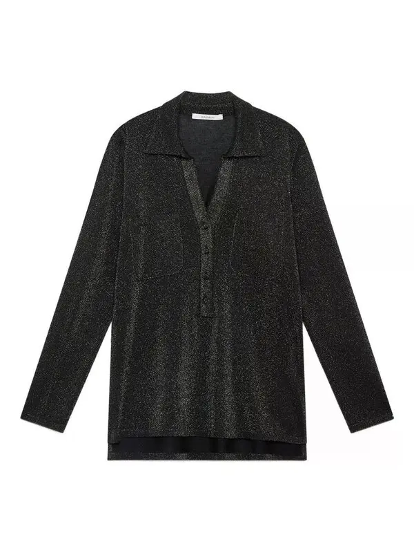 Malìparmi Glitter-effect Polo Top - Black
