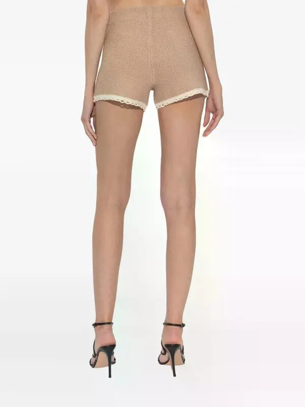 Posse Willow Crochet-trim Shorts - Neutrals