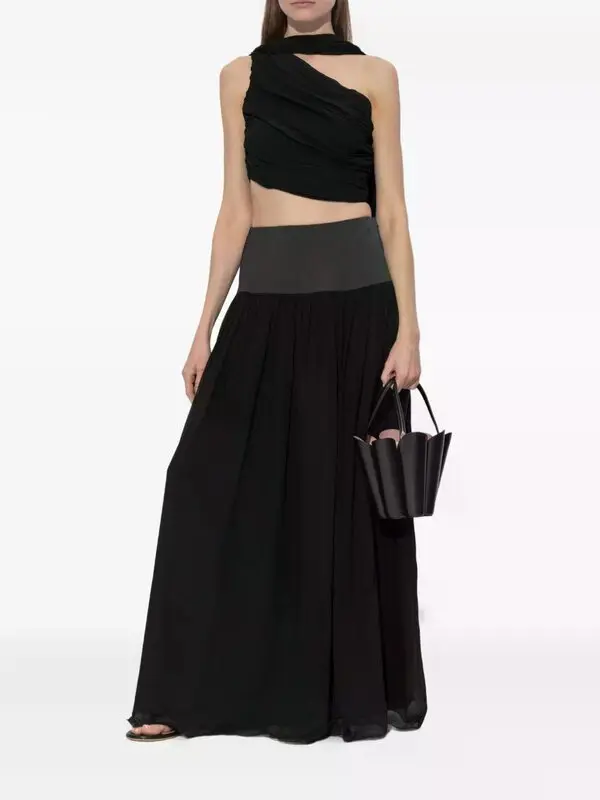 Posse Solene Gathered Maxi Skirt - Black