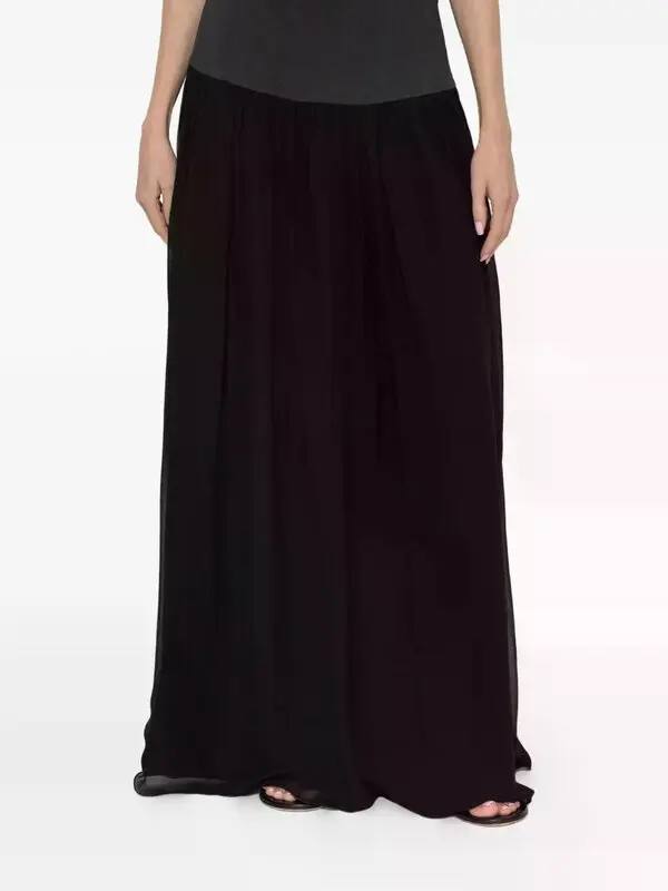 Posse Solene Gathered Maxi Skirt - Black