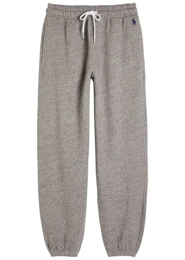 Polo Ralph Lauren Embroidered Cotton-blend Sweatpants - Grey