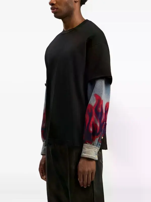 Palm Angels Flame Hybrid Long-sleeve Sweater