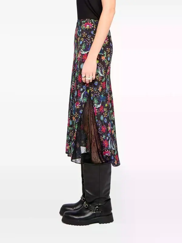 Zadig&Voltaire Jayla Floral Midi Skirt - Blue