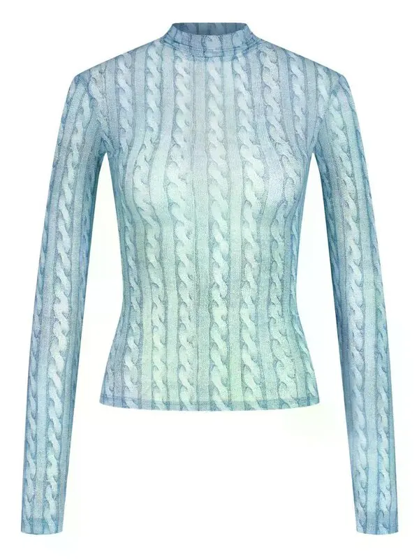 AVAVAV Printed Cable-knit Long-sleeve Top