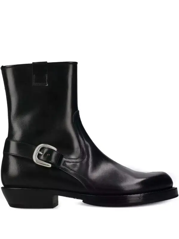 Premiata Leather Zip Buckle Boots