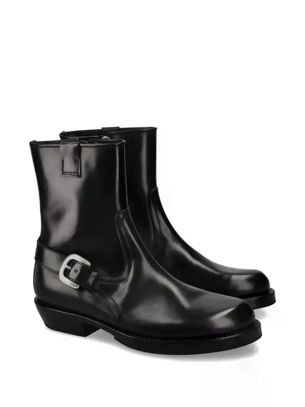 Premiata Leather Zip Buckle Boots