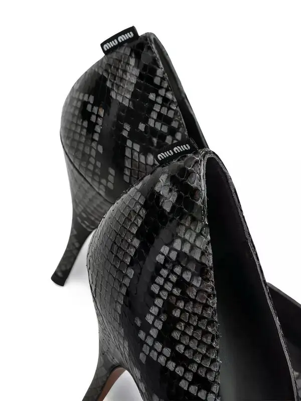 Miu Miu 85mm Snakeskin Effect Stiletto Pumps