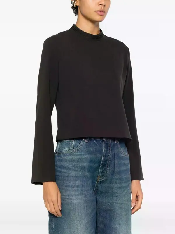Pinko Bucatini Flared-sleeve Blouse With Zip Fastening