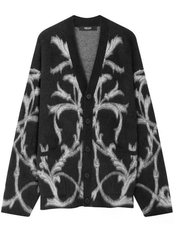 Versace Acanthus Leaves Cardigan - Black