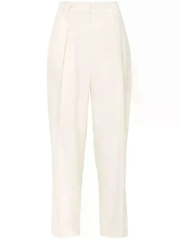 Brunello Cucinelli Corduroy Trousers With Monili Detail - Neutrals