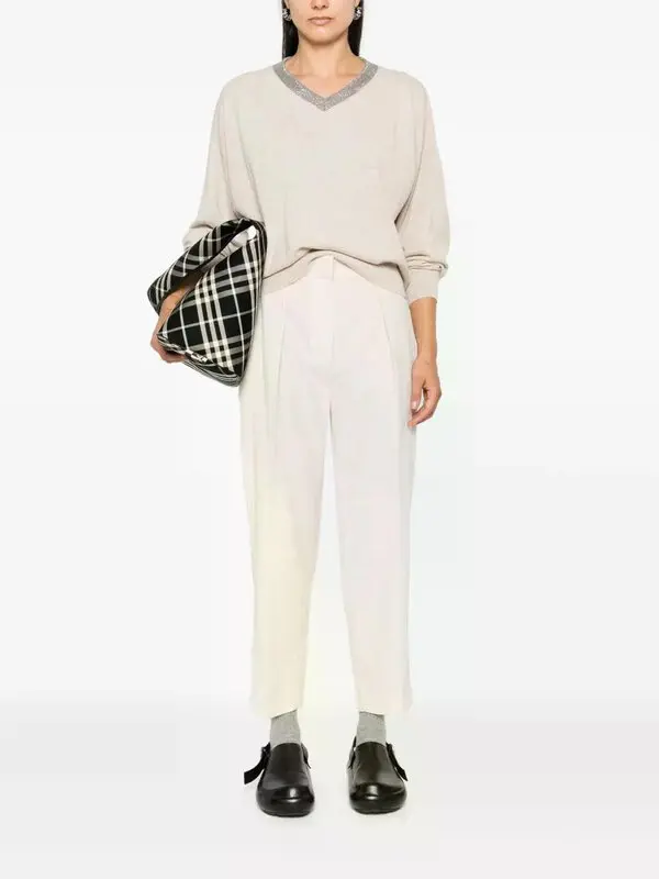Brunello Cucinelli Corduroy Trousers With Monili Detail