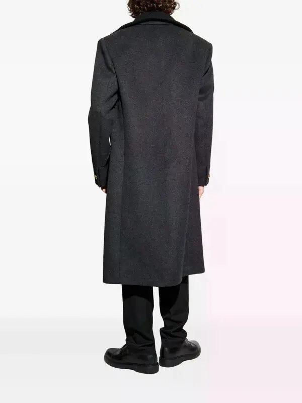 Versace Double-breasted Virgin Wool Coat With Medusa Buttons