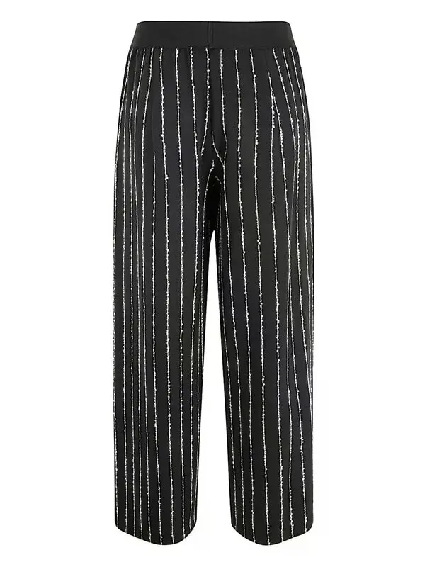 MARIA CALDERARA Striped Trousers - Black