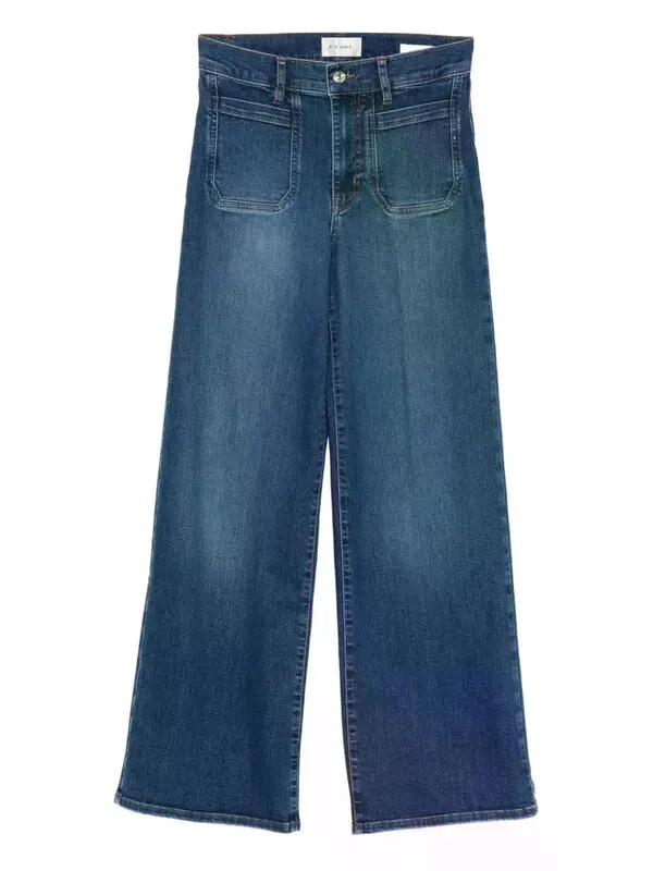 FRAME Button-fastening Wide-leg Jeans