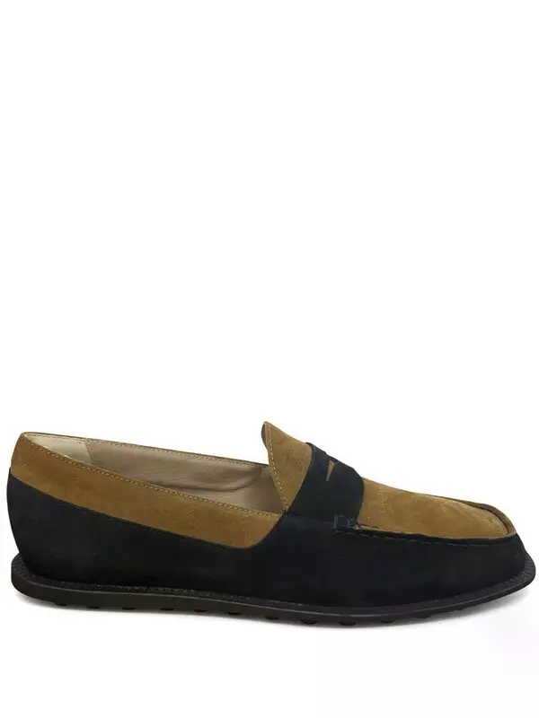 TOD'S Suede Loafers With Pebbled Sole