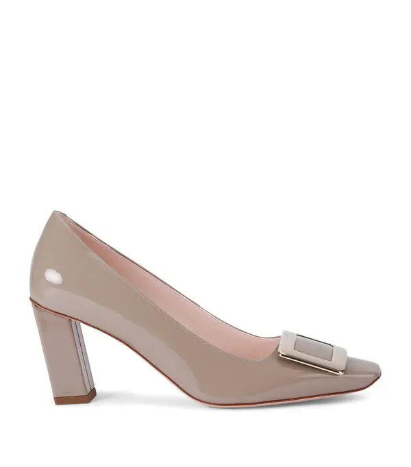 ROGER VIVIER Patent Leather Belle Vivier Pumps 75 - Brown
