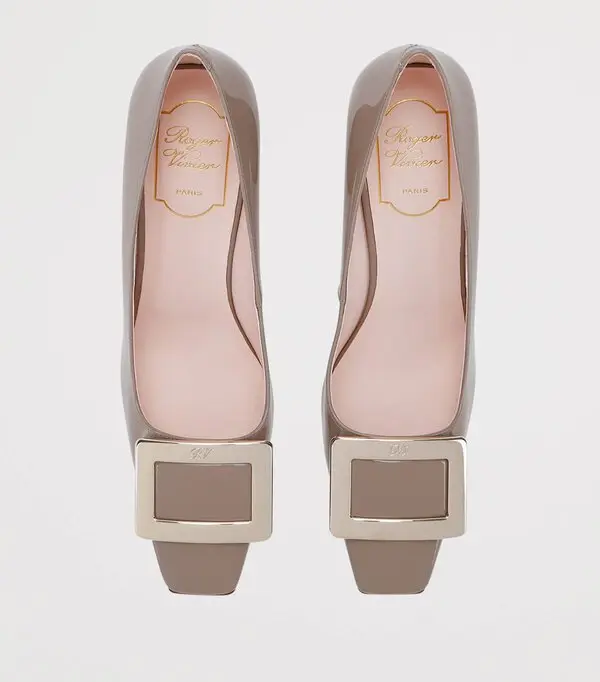 ROGER VIVIER Patent Leather Belle Vivier Pumps 75 - Brown
