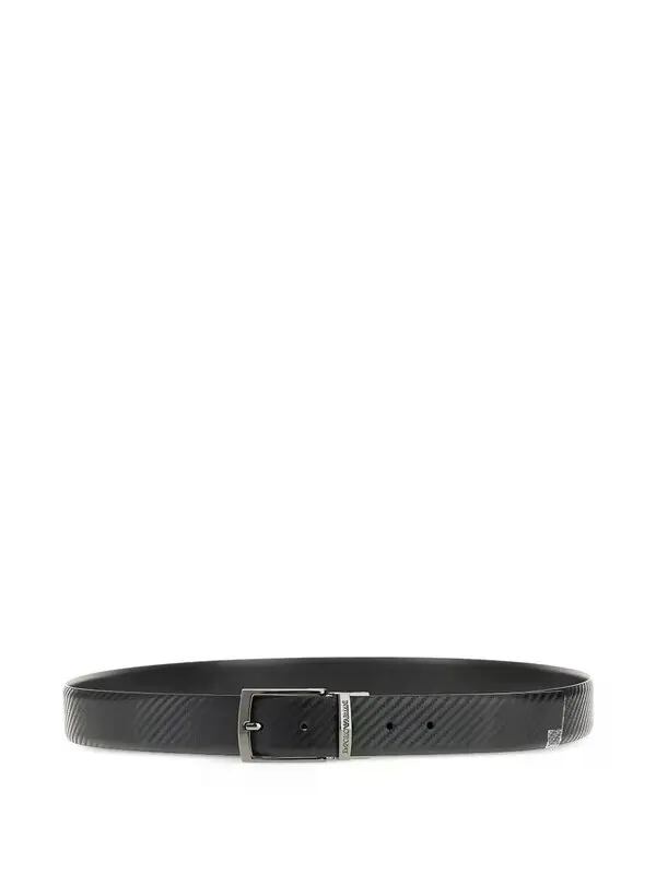 Emporio Armani Reversible Textured Belt - Black