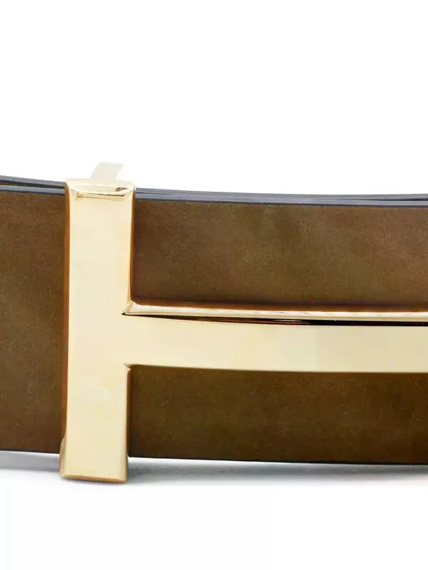 TOM FORD Leather Belt With Gold-tone Buckle