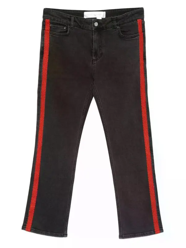 Victoria Beckham Dark Side Stripe Denim Jeans - Grey