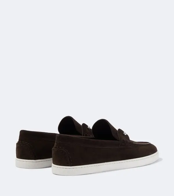 CHRISTIAN LOUBOUTIN Chambeliboat Suede Slip-on Shoes - Brown