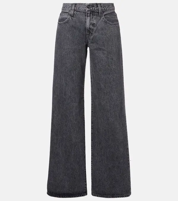 SLVRLAKE Mica Wide-leg Jeans In No Land - Black