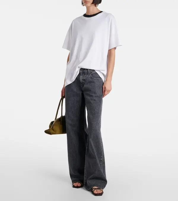 SLVRLAKE Mica Wide-leg Jeans In No Land - Black