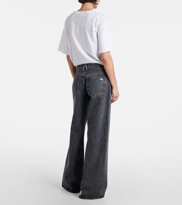 SLVRLAKE Mica Wide-leg Jeans In No Land - Black