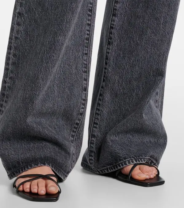 SLVRLAKE Mica Wide-leg Jeans In No Land - Black