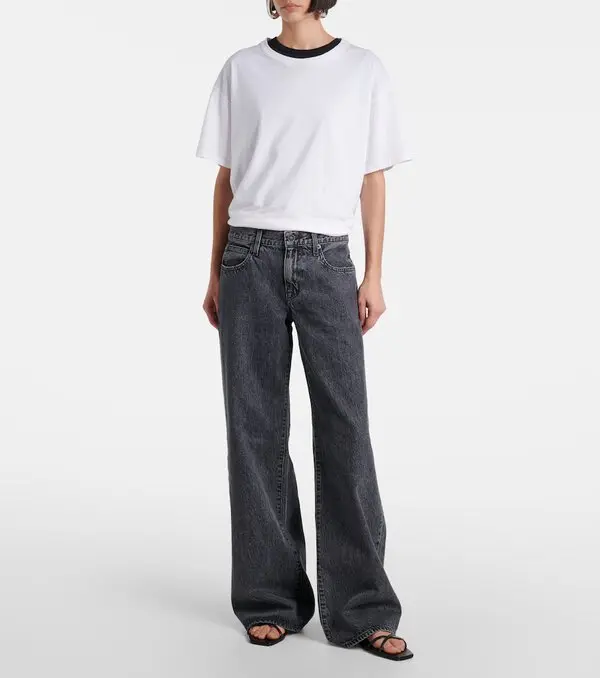 SLVRLAKE Mica Wide-leg Jeans In No Land - Black