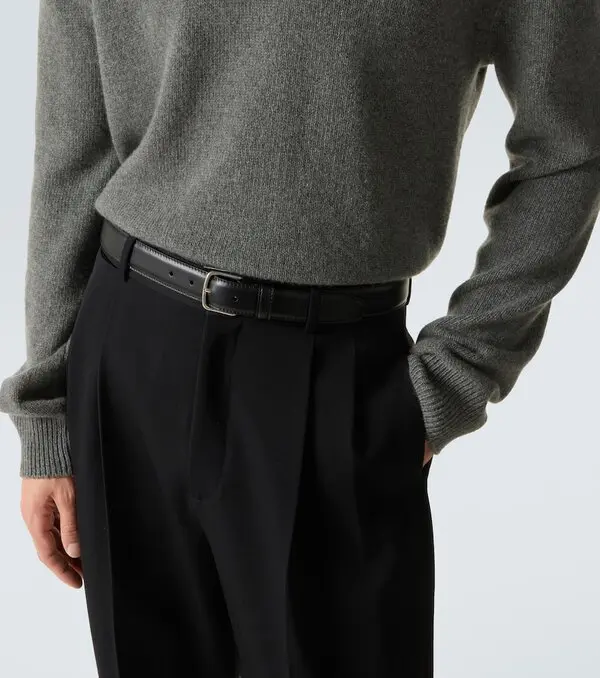 THE ROW Classic Leather Belt - Black