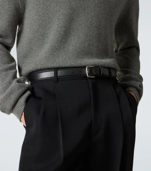 THE ROW Classic Leather Belt - Black