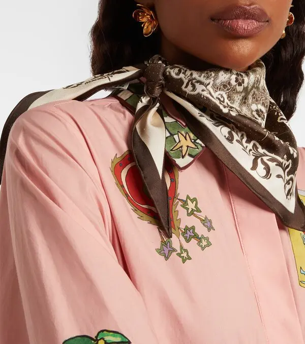 ALEMAIS Violet Floral Silk Scarf
