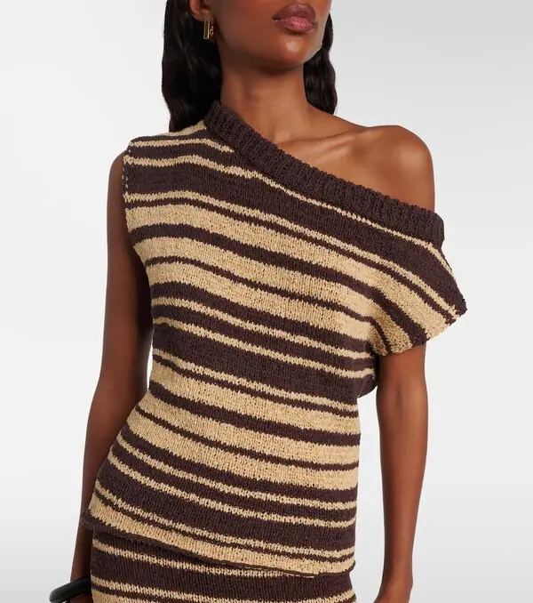Faithfull The Brand Micah Striped Cotton-blend Top