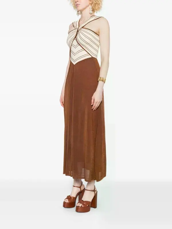 Zimmermann Sleeveless Cross-front Striped Dress