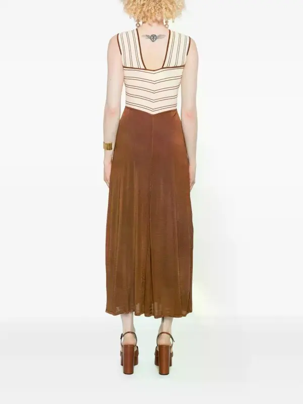 Zimmermann Sleeveless Cross-front Striped Dress