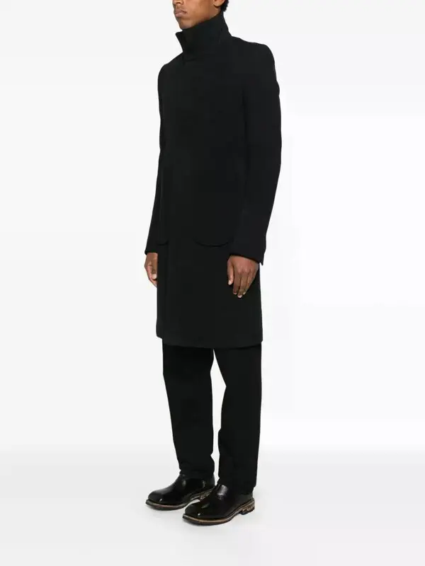 DEEPTI Button-fastening Long-sleeve Coat - Black